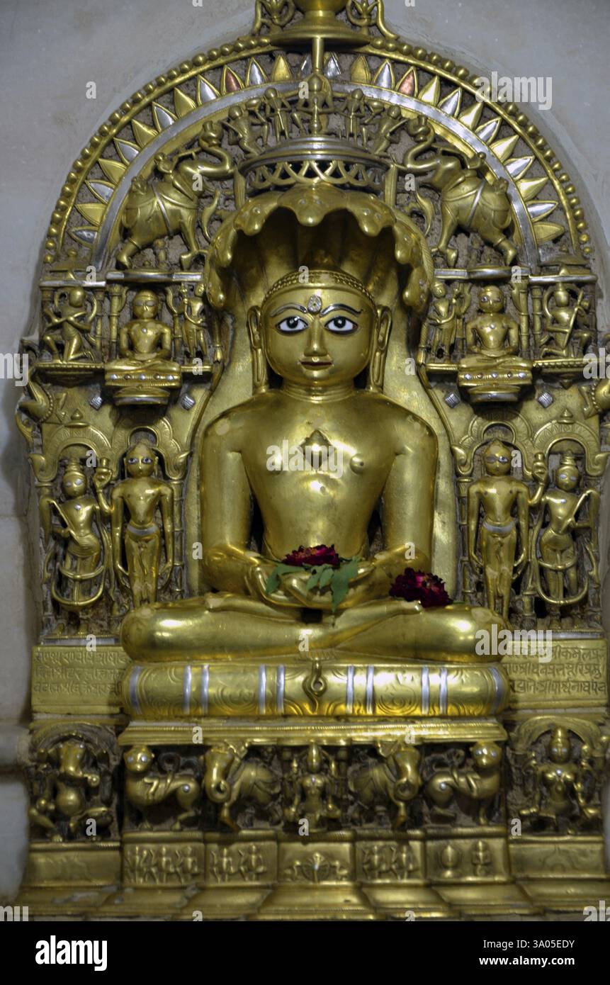 Indian Jain God of metals Sirohi temple Rajasthan India Asia Stock ...