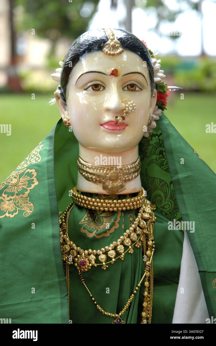 Statue of Goddess Gauri, Ganesh Ganpati festival Bombay Mumbai ...