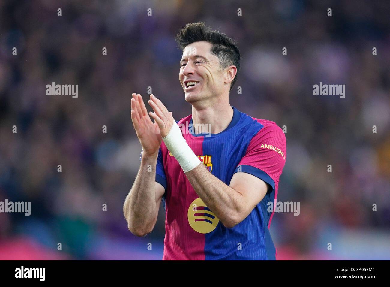 Robert Lewandowski of FC Barcelona during the La Liga EA Sports match ...