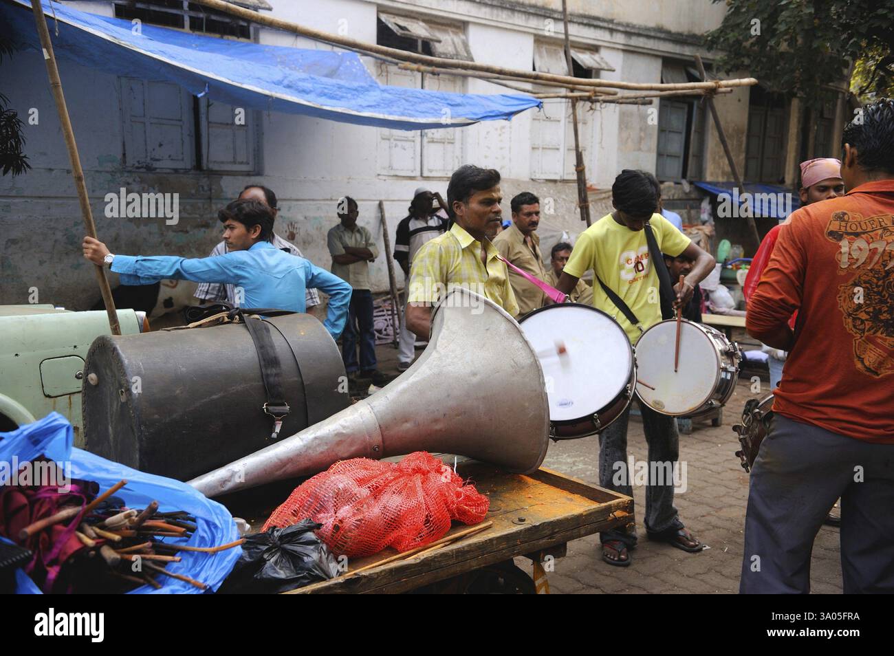 Band player in yellama festival, Kamathipura, Bombay Mumbai ...