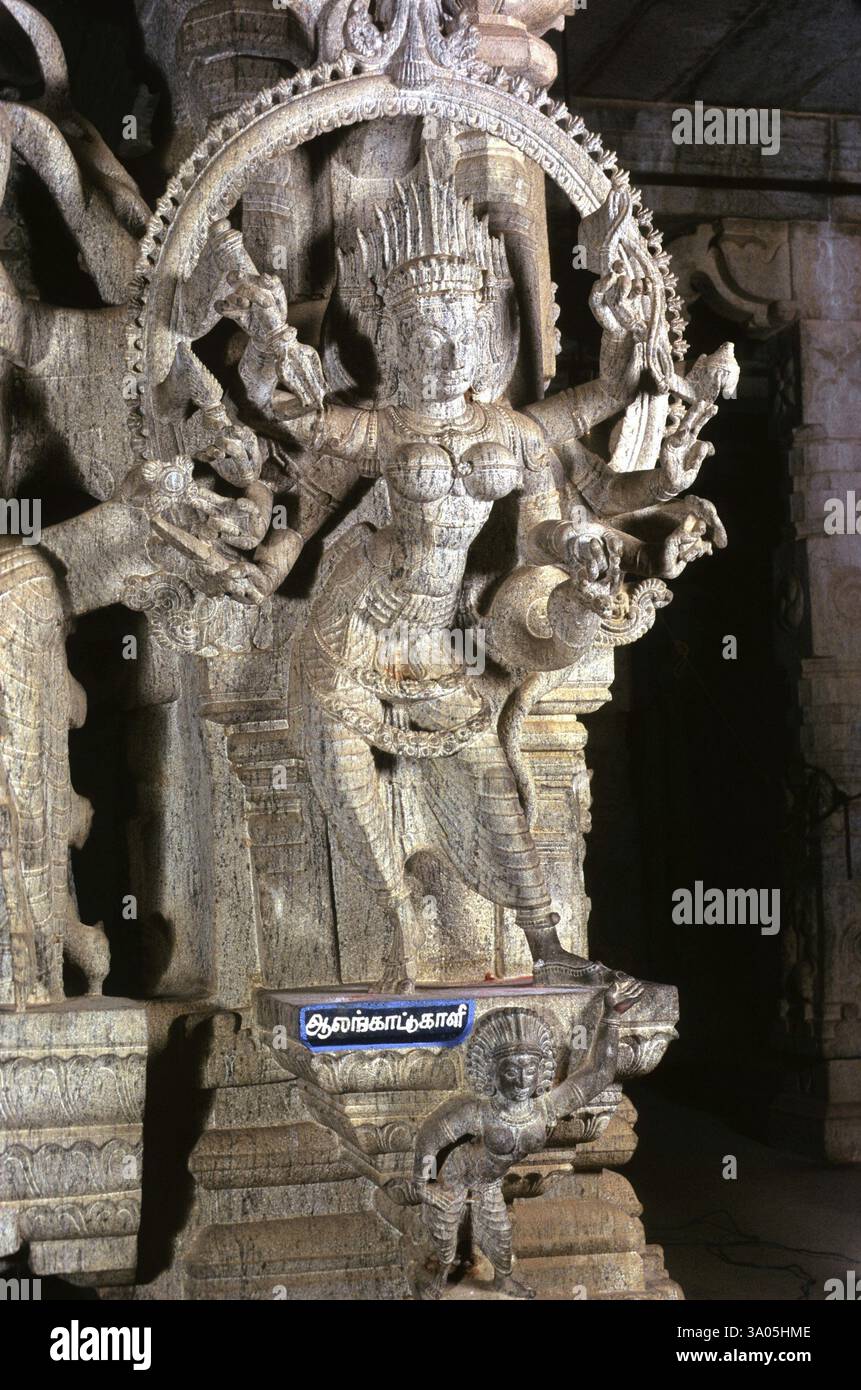 Kali Statue in Nemam temple 1 of the 9 clan temples of chettinad Tamil ...