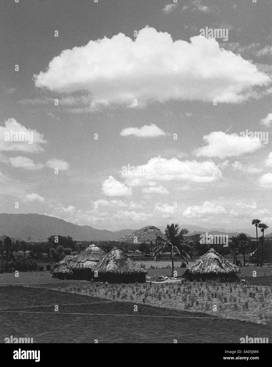 Landscape of village of Asangaon, Maharashtra, India 1940's Stock Photo ...