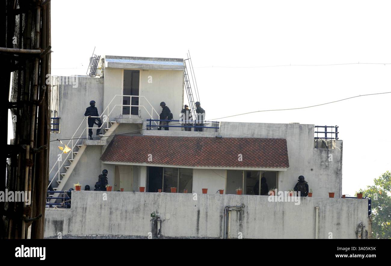 National Security Guard NSG commandos Nariman House, after terrorist attack by Deccan Mujahideen ...