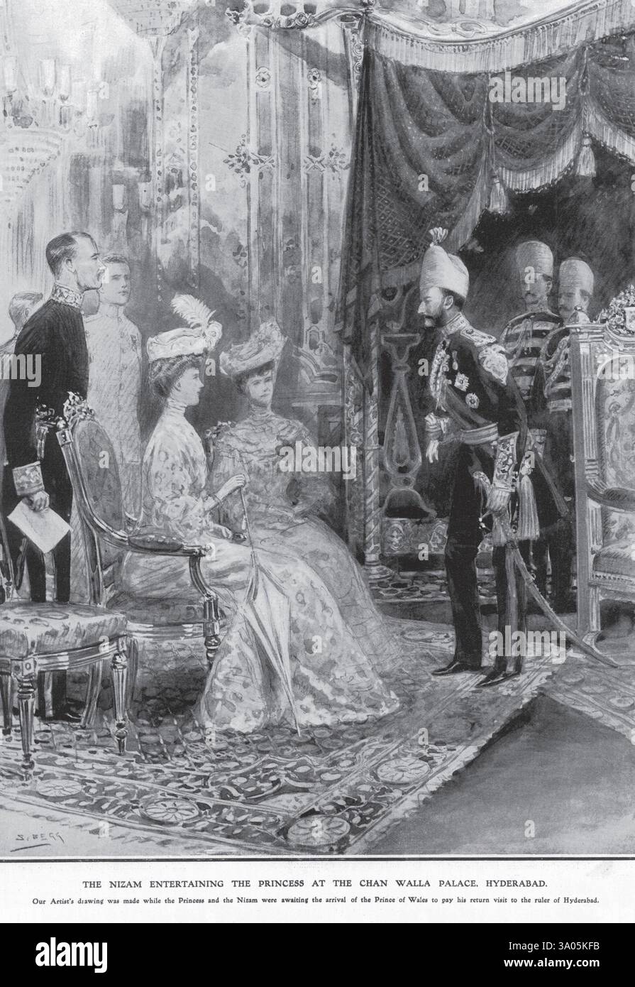 Royalty on Tour Princess of Wales Nizam of Hyderabad Nizam entertaining ...