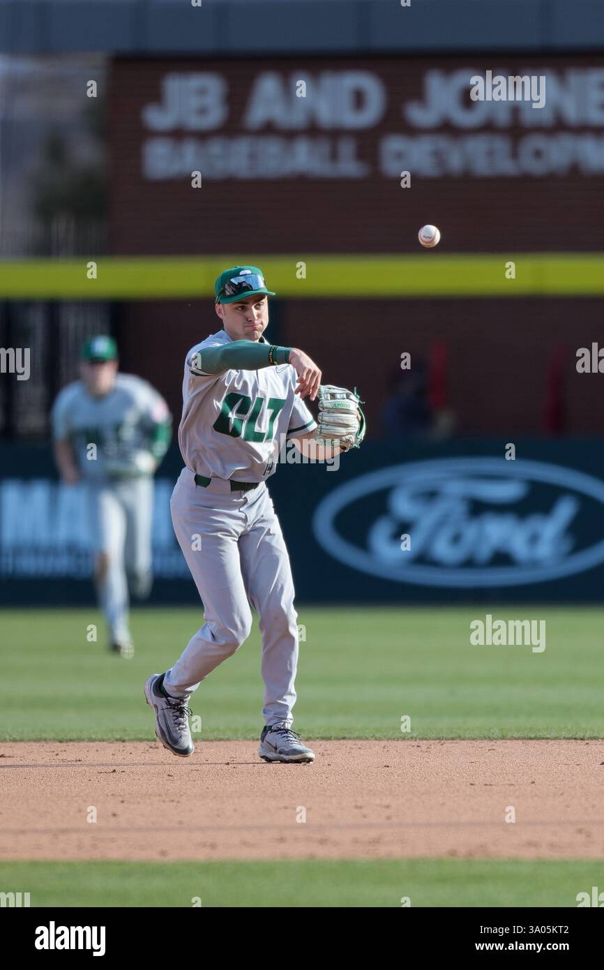 March 1, 2025: Charlotte infielder Chandler Riley (14) makes a throw ...