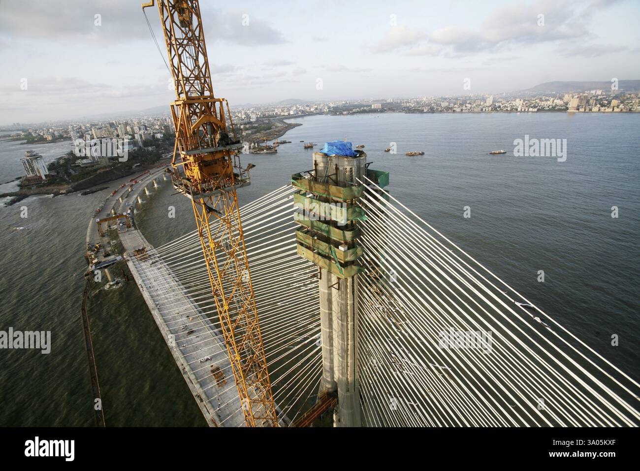 View of under construction Bandra Worli sea link is 8 lane twin ...