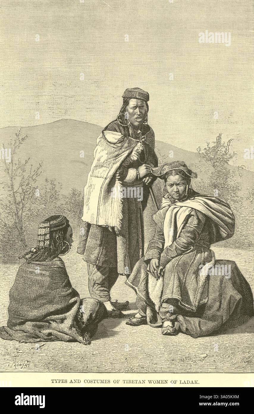 Types and costumes of Tibetan woman of Ladak, Ladakh, Jammu & Kashmir ...