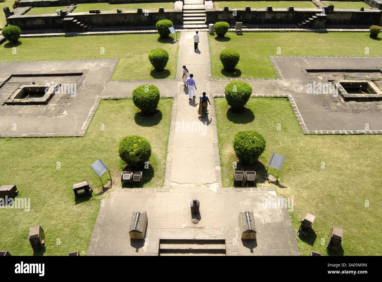 Aerial view of tourists and well maintained interior of Shaniwarwada ...