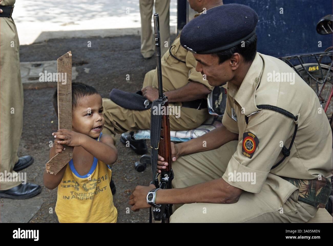 Police sitting outside arthur road jail in Bombay Mumbai, Maharashtra ...