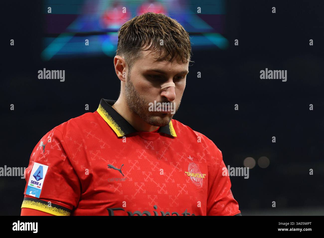 Milano, Italy. 02nd Mar, 2025. Santiago Gimenez of Ac Milan looks on ...