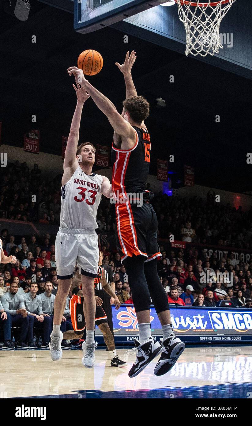 March 01 2025 Moraga, CA U.S.A. Saint Marys forward Luke Barrett (33 ...