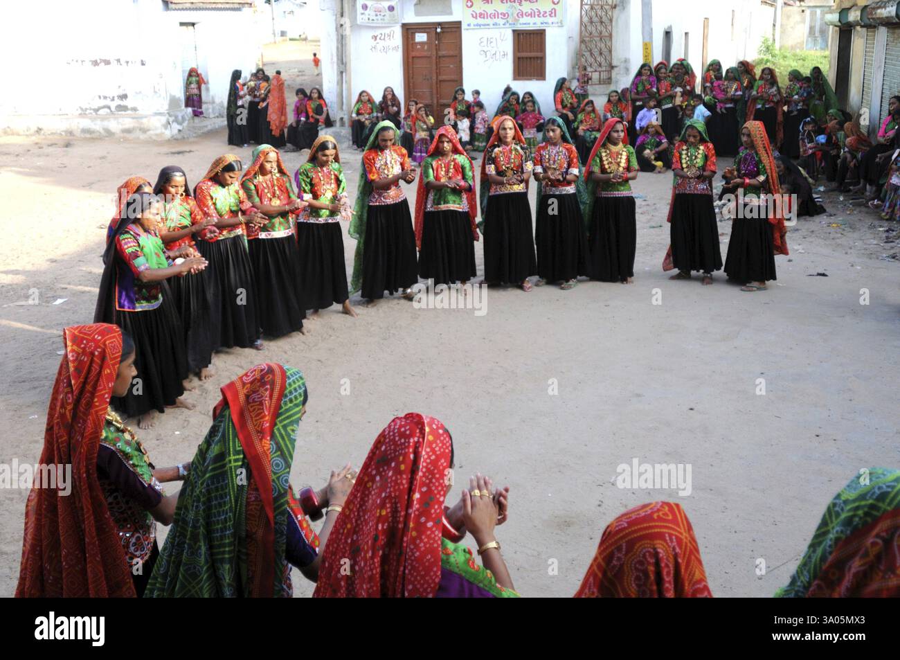 Rural women performing garbas during saatam aatham puja celebration at ...