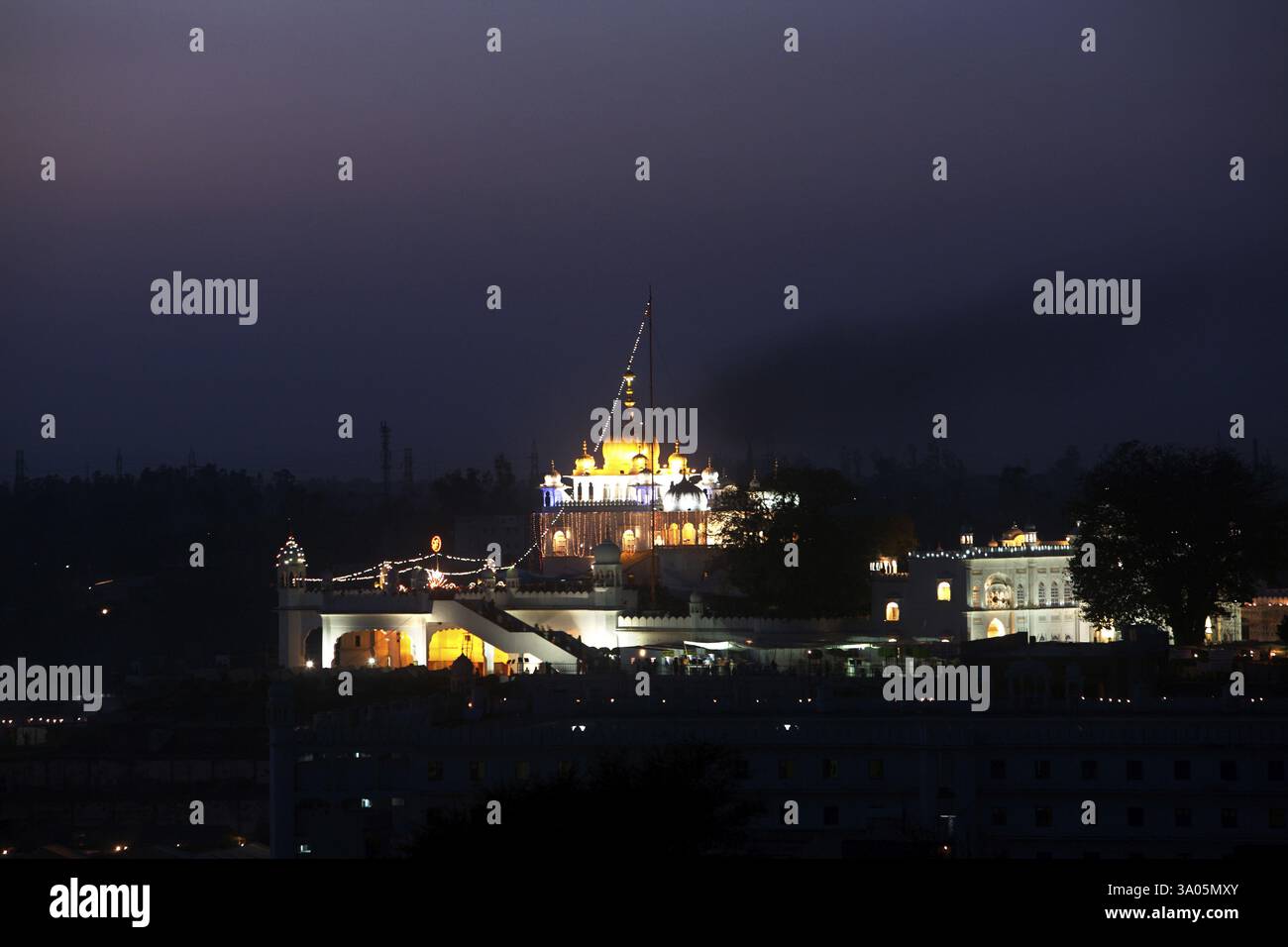 Exterior view of Anandpur Sahib Gurudwara in Rupnagar district, Punjab ...
