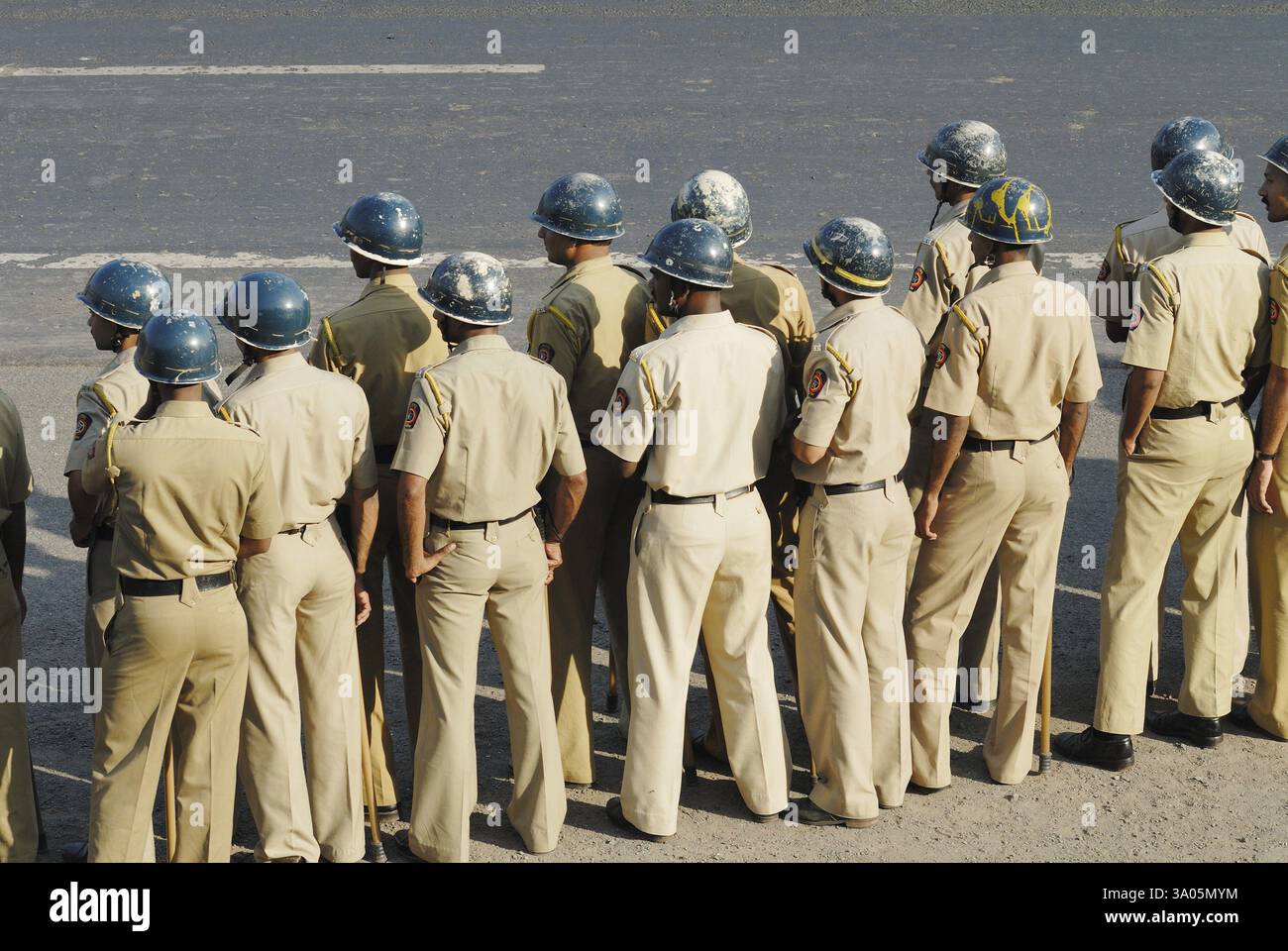 Police standing in line, Bombay Mumbai, Maharashtra, India, Asia Stock ...