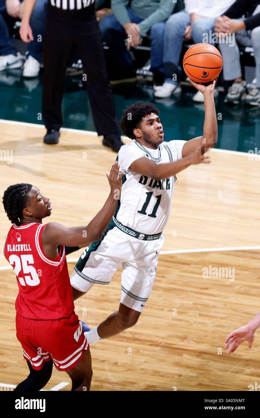 Michigan State guard Jase Richardson (11) goes up to shoot against ...