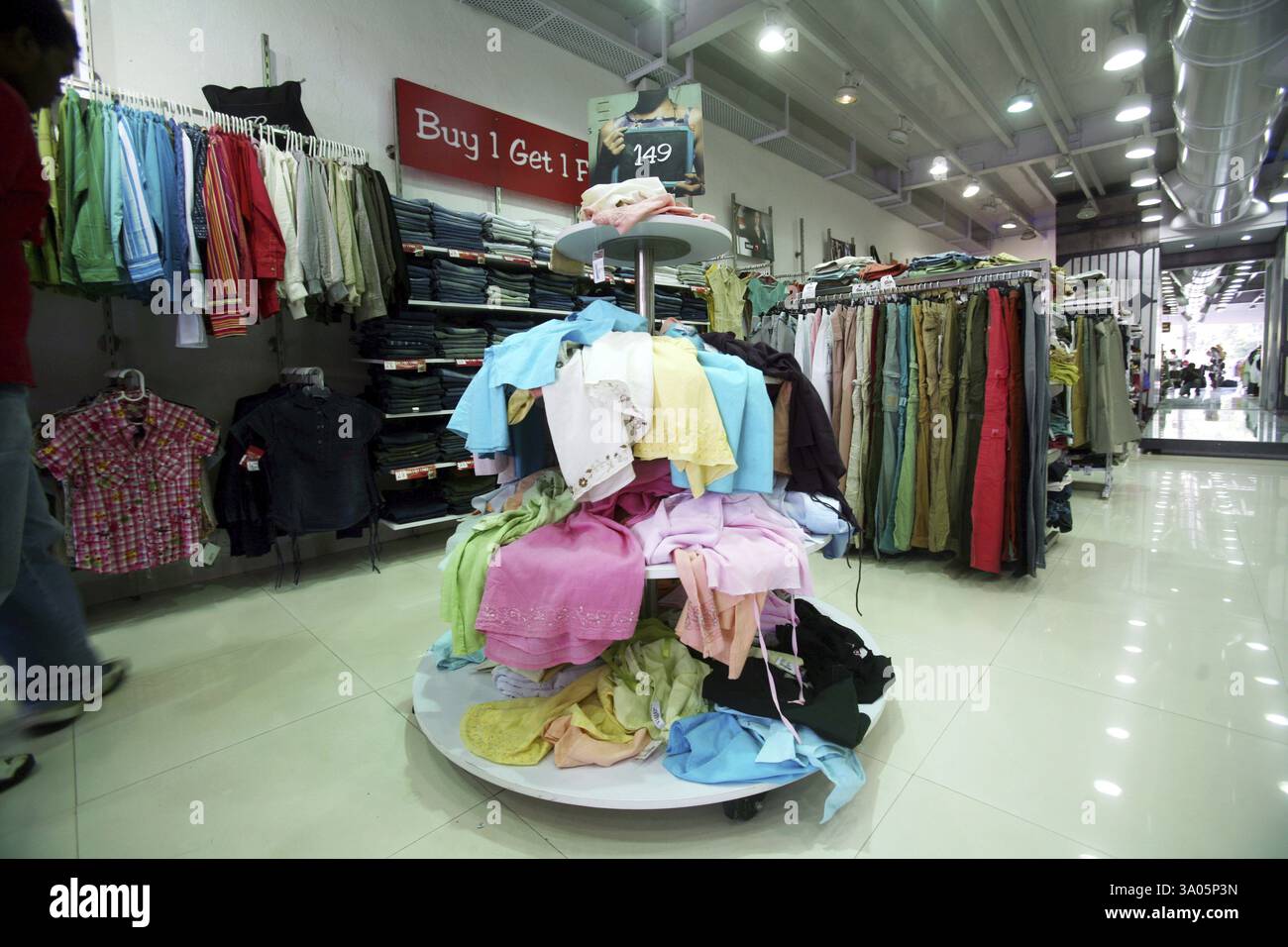 Clothes on display at Loot store located in Andheri, Bombay Mumbai ...