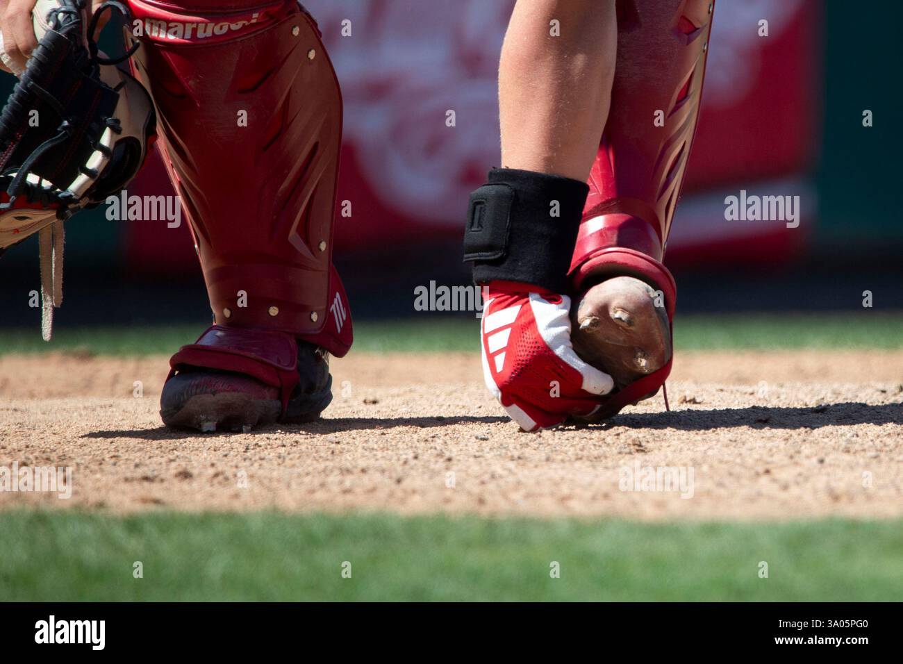 Frisco, Texas, USA. 2nd Mar, 2025. A detailed shot of Nebraska catcher HOGAN HELLIGSO (10 ...