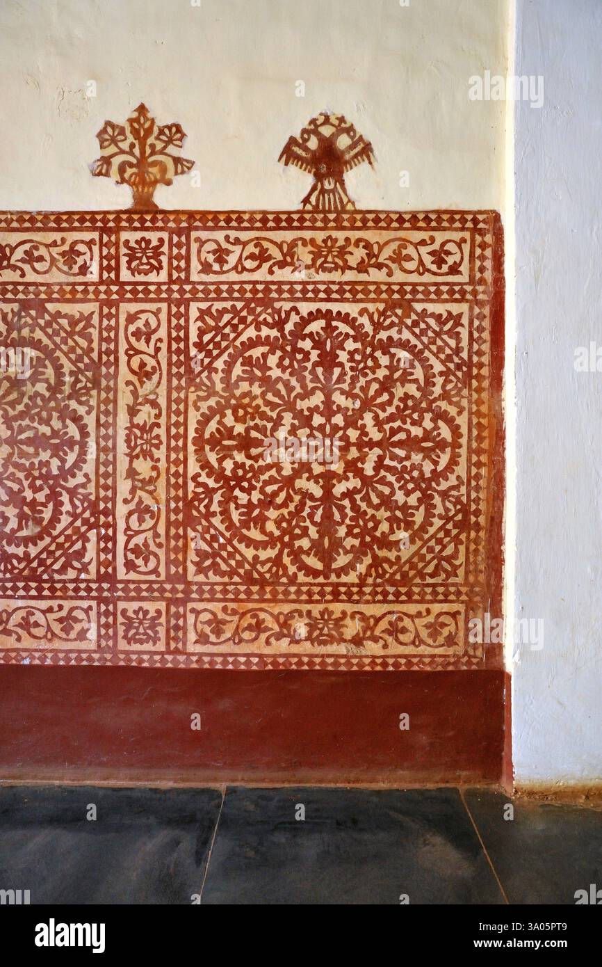 Mural in Archipiscopal palace in sixteenth century, Old Goa, Velha Goa ...