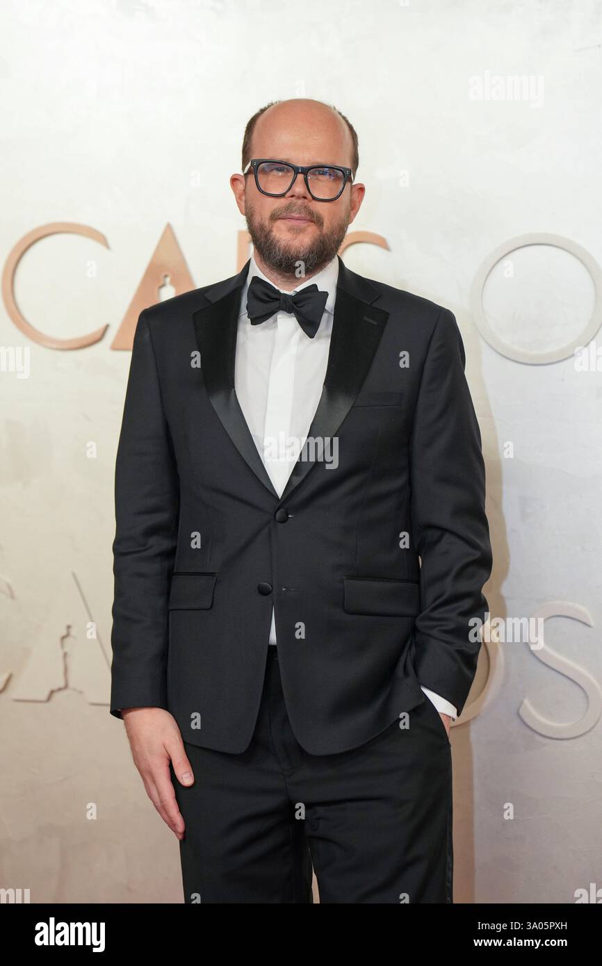 Nick Emerson arrives at the Oscars on Sunday, March 2, 2025, at the ...