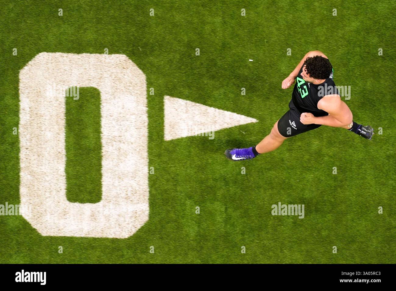 Iowa State offensive lineman Jalen Travis participates in a drill at ...