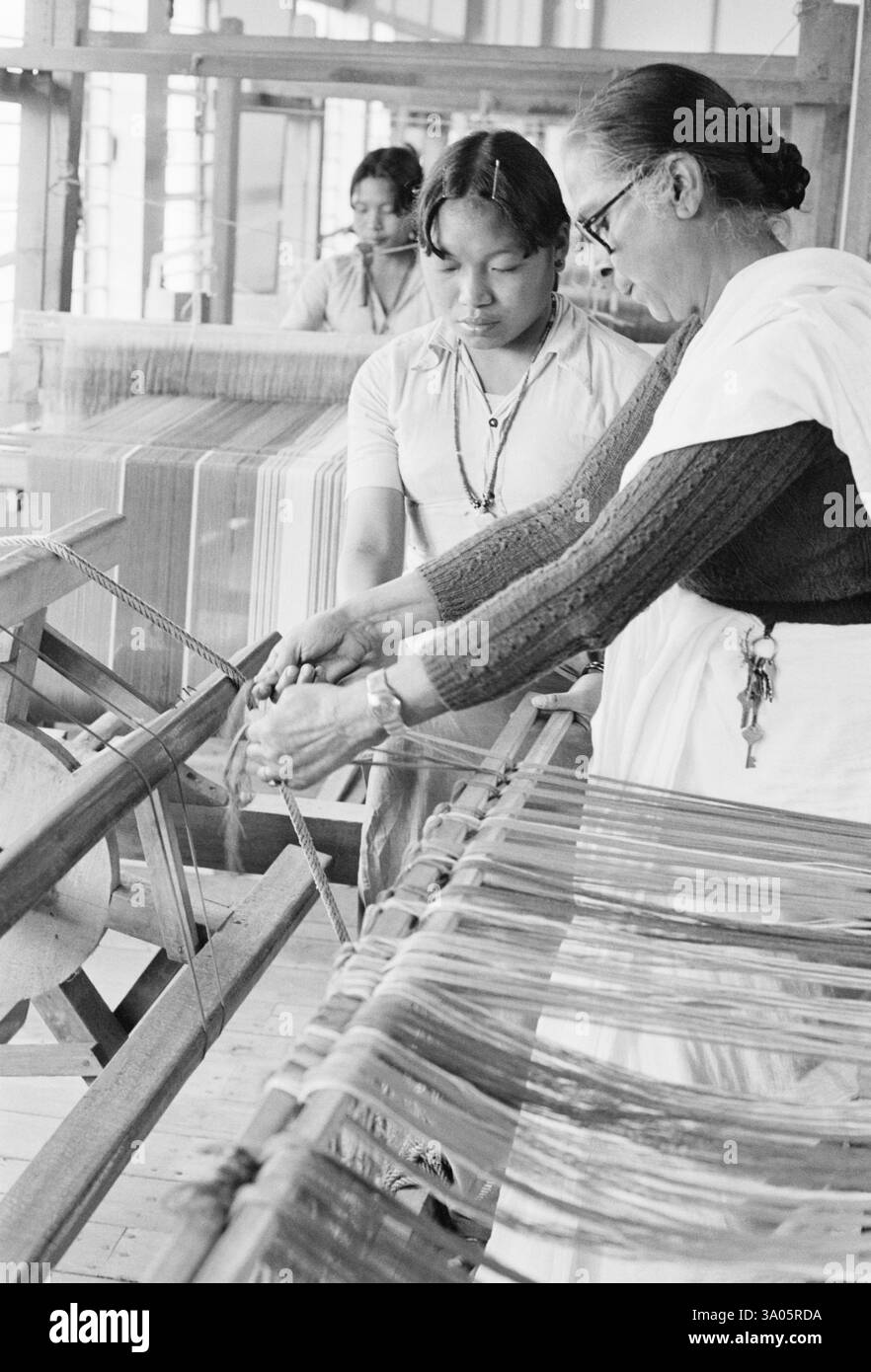 Weaving centre in Khonsa, Lohit district, Arunachal Pradesh, India 1982 ...