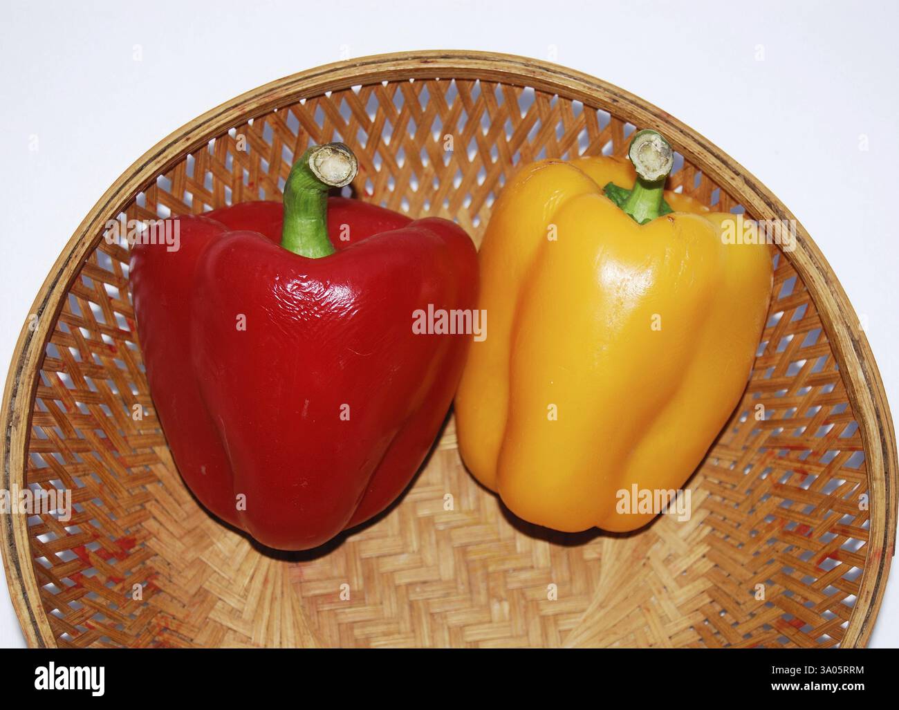 Vegetable, Spices, One Yellow And One Red Chilies Hot Spicy Capsicums ...