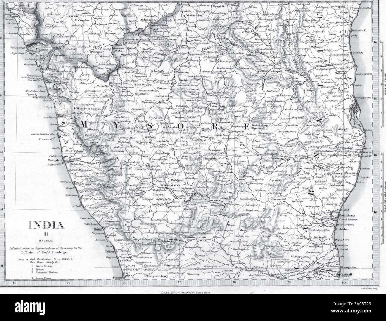 A map of India II, Madras now Chennai, Tamil Nadu, India, Asia Stock ...
