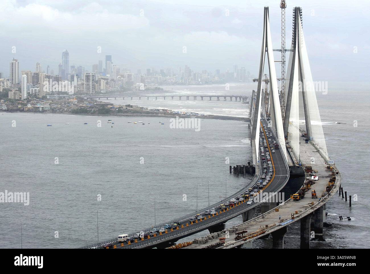 Opening day of Bandra Worli Rajiv Gandhi sea link bridge, Bombay Mumbai ...