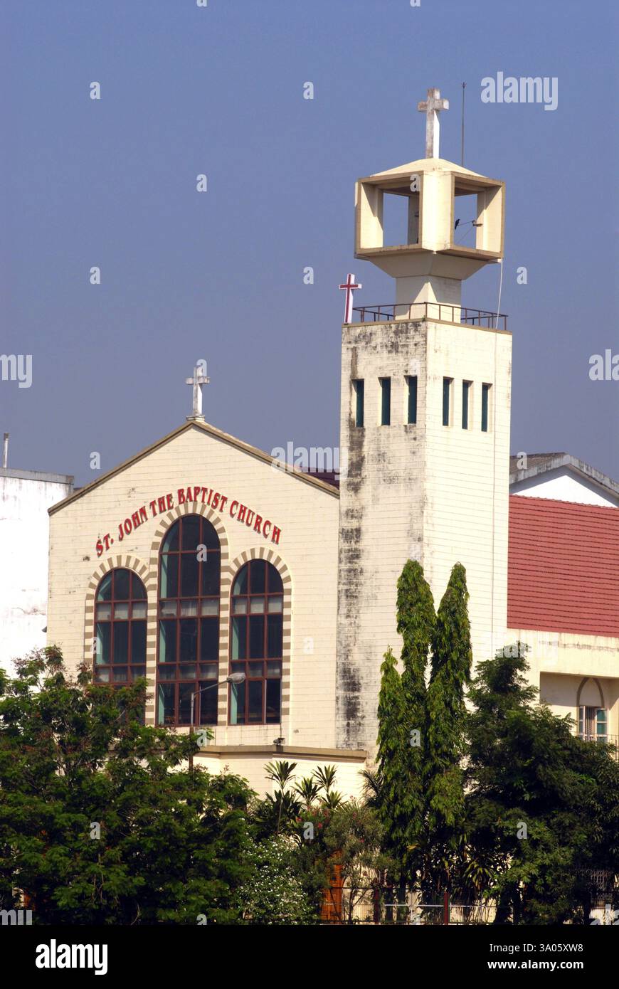 Saint John Baptist church at bank of Masunda lake or Talao Pali, Thane ...