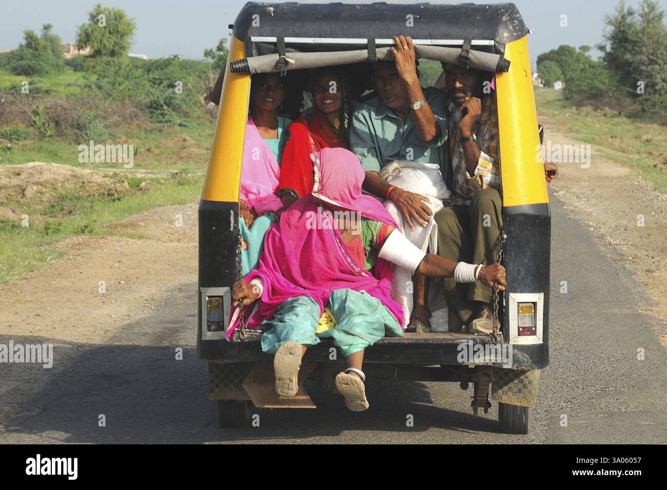 People travelling in tempo, Pali, Rajasthan, India, Asia Stock Photo ...