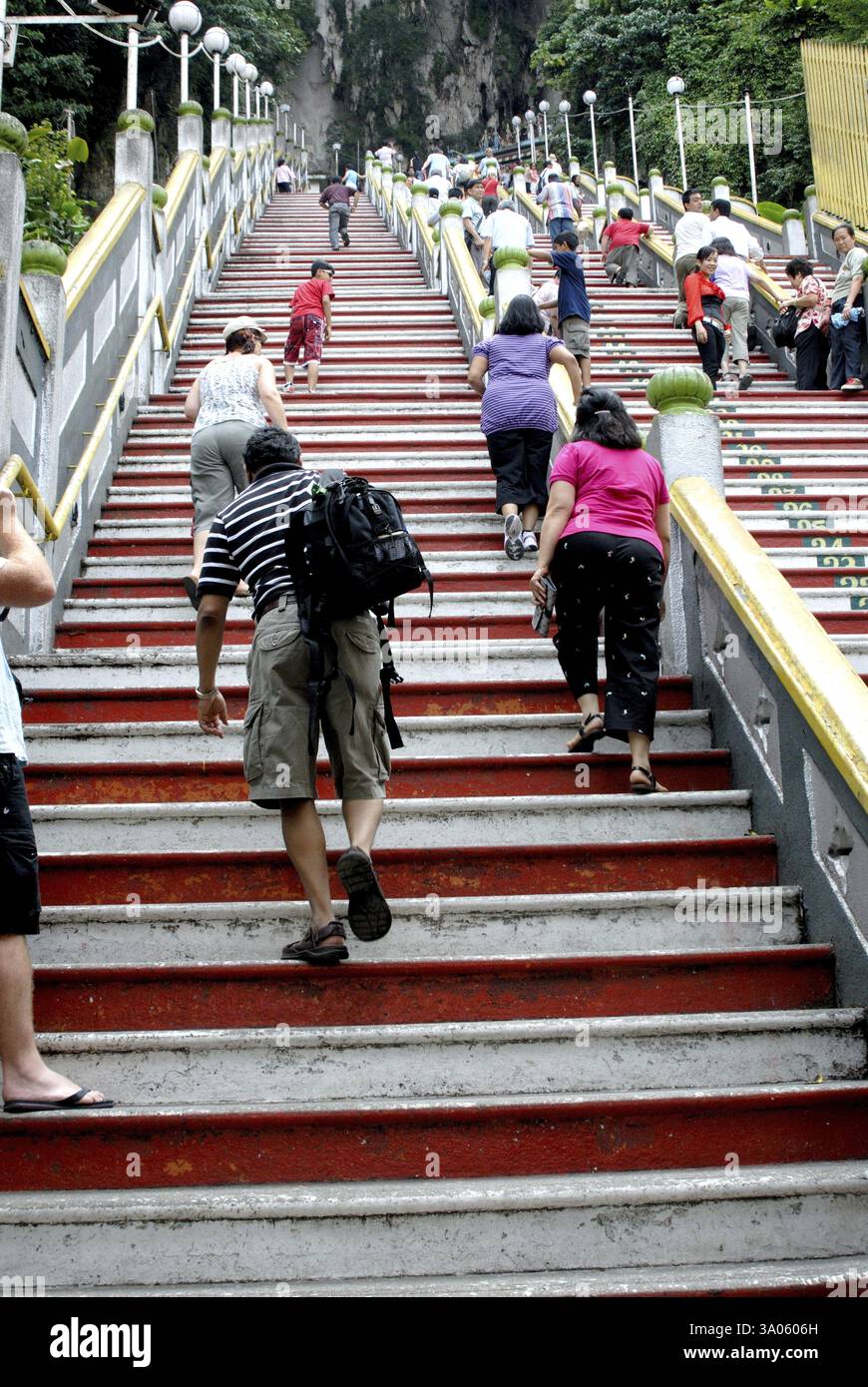 People climbing steps of batu cave, Malaysia, Asia Stock Photo - Alamy