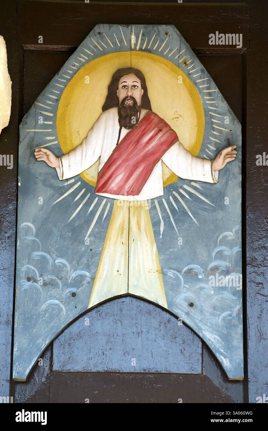 Jesus christ painting on the door of chapel of saint anthony church in ...