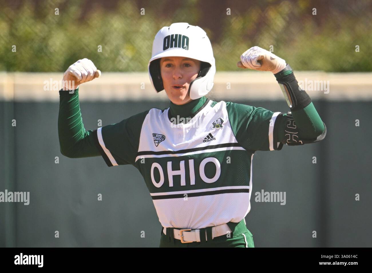 Ohio's CiCi Keidel plays Illinois State during an NCAA softball game on ...