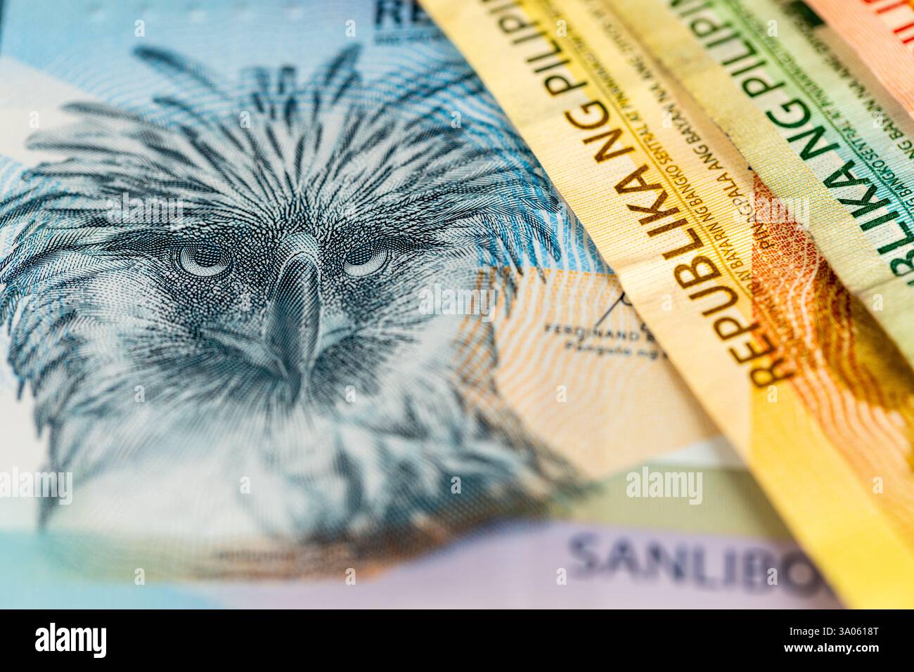 Philippines money. Eagle from 1000 Philippine Pesos Banknote. Financial ...