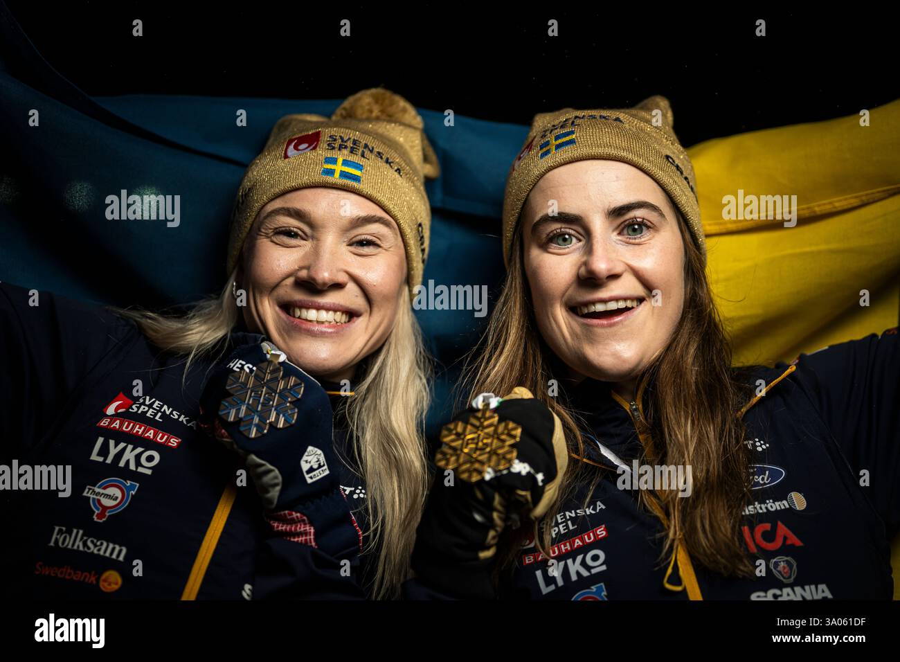250302 Jonna Sundling and Ebba Andersson of Sweden poses for a portrait ...