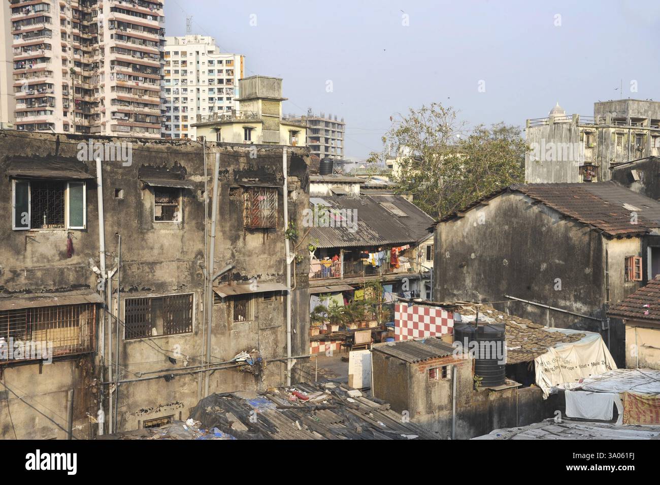 View of a old building, kamathipura, red light area, Bombay Mumbai ...