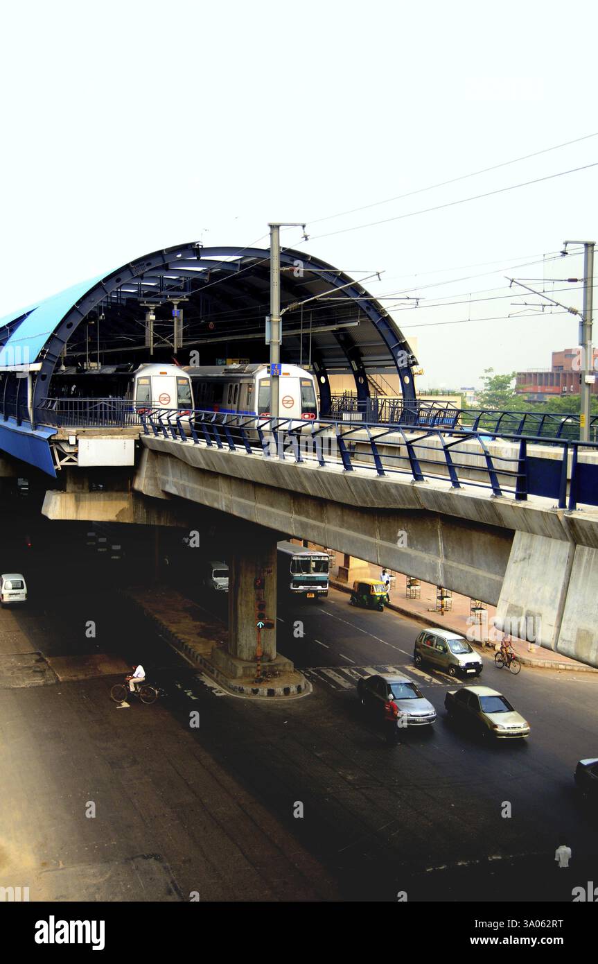 Metro train at rajendra place station, New Delhi, India, Asia Stock ...