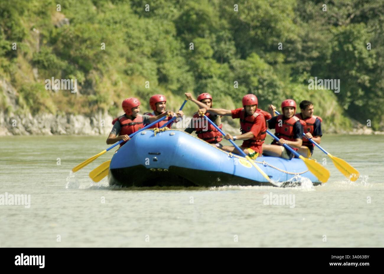 Water rafting at Rishikesh on river ganga, Uttaranchal, India, Asia ...