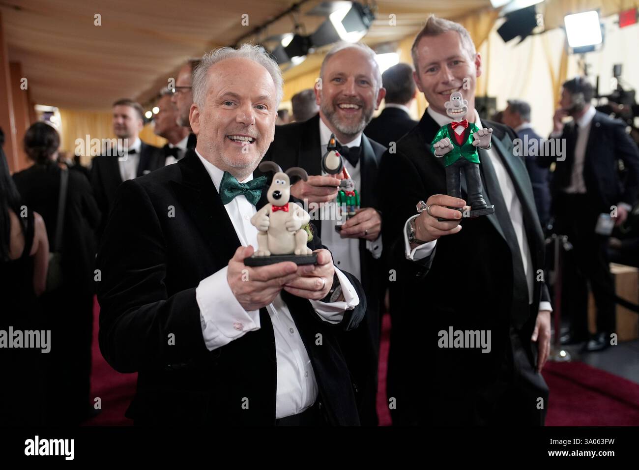 Nick Park, from left, Richard Beek and Merlin Crossingham arrive at the ...