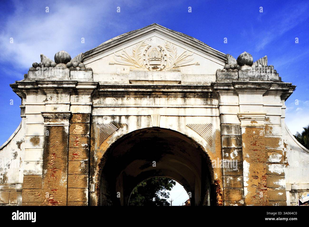 Old gateway of danish or dansborg fort, Tranquebar Tarangambadi, Tamil ...