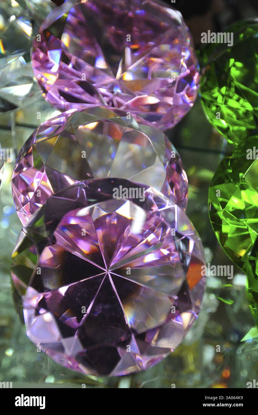 Display of colourful diamonds in chinese shop, Yiwu, China, Asia Stock ...