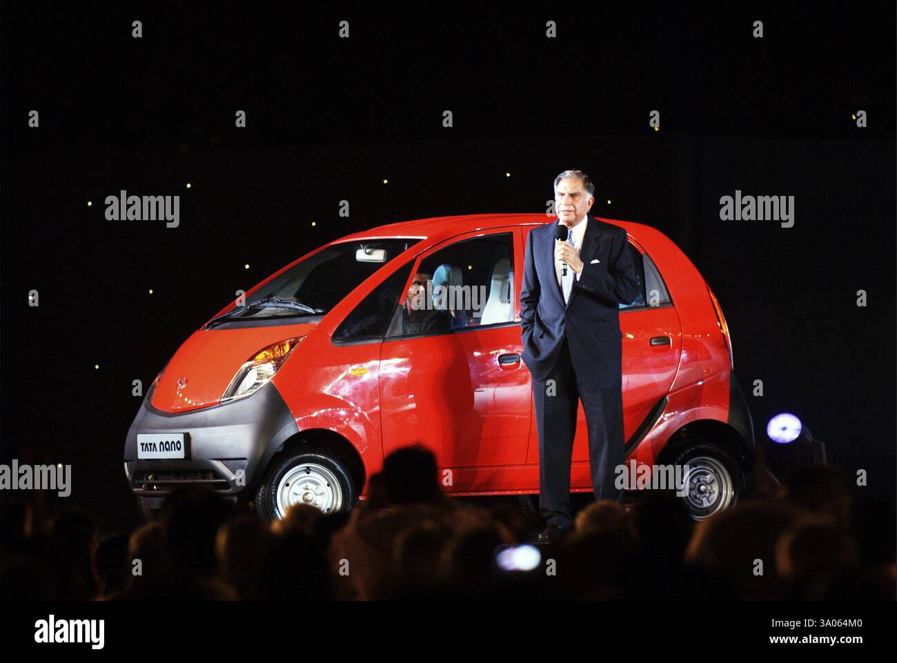 Ratan Tata Chairman Tata Group and Tata Motors with nano car, Bombay ...