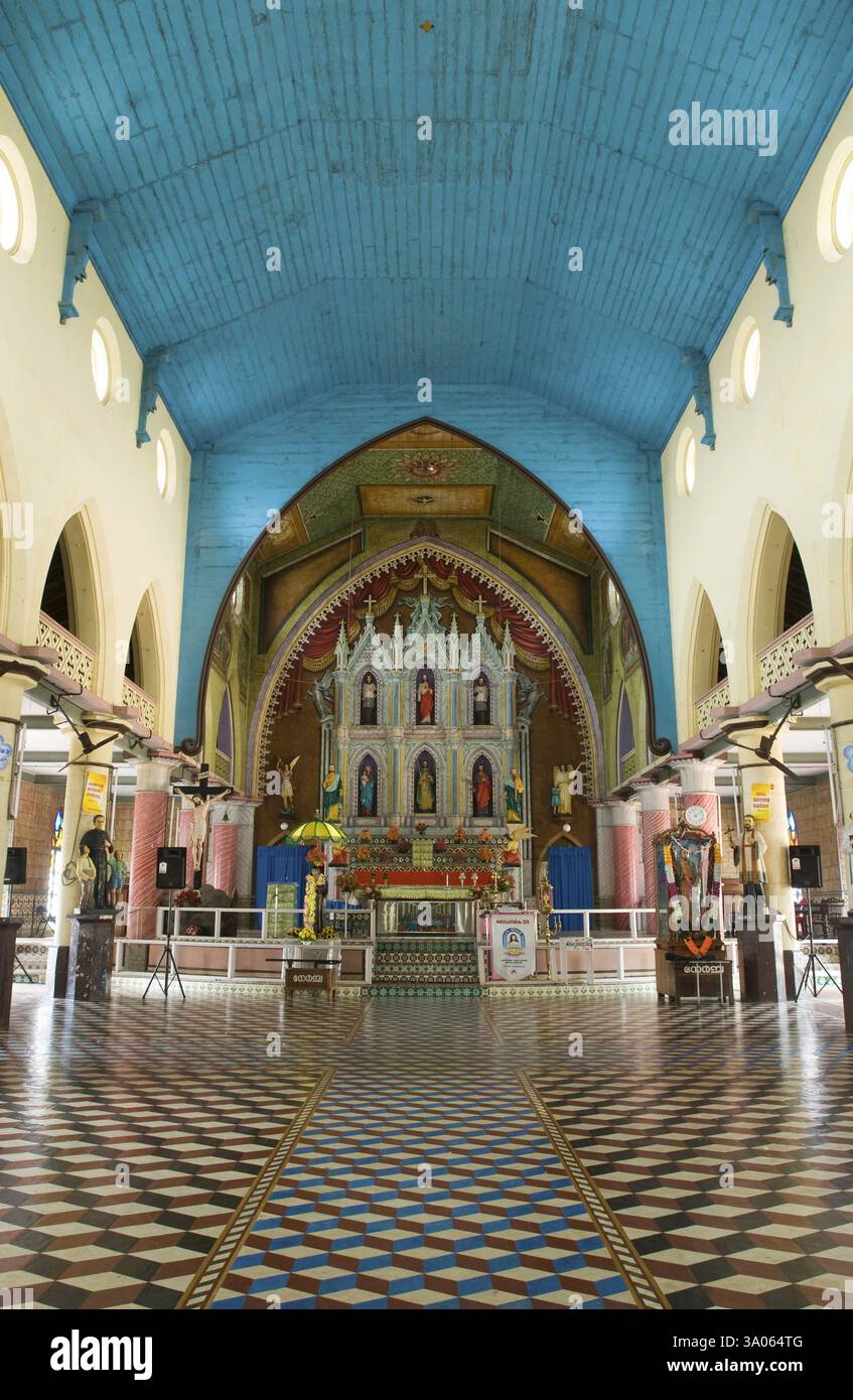 Interior of St. Thomas Forane church in North Paravur, Kerala, India ...