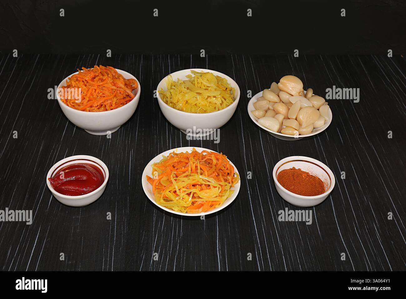 Chinese side dishes for a barbecue dinner - kimchi and various kinds of ...