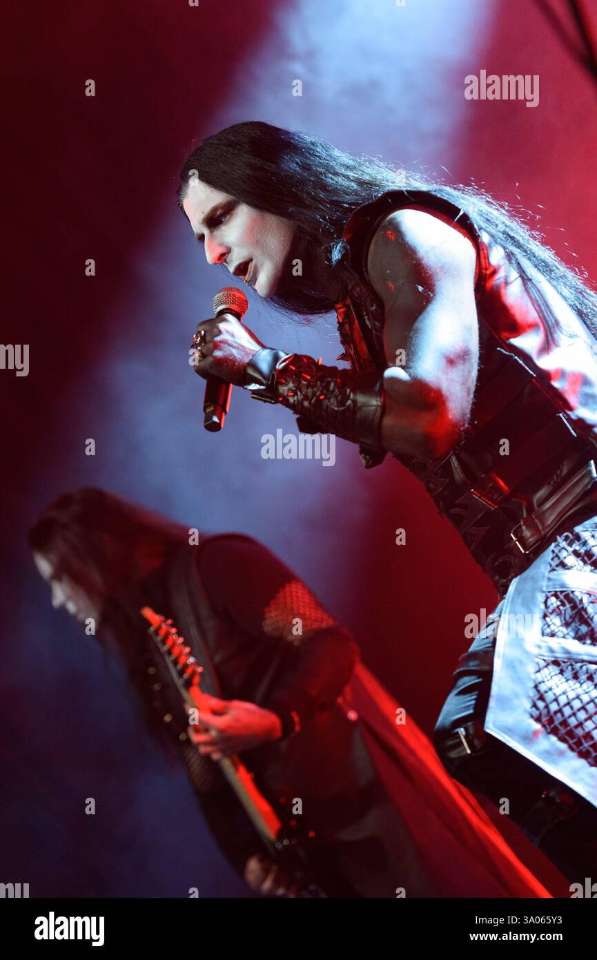 Munich, Germany, February 28th 2025: Askeroth (Vocals) from Nachtblut during the Todschick Tour ...