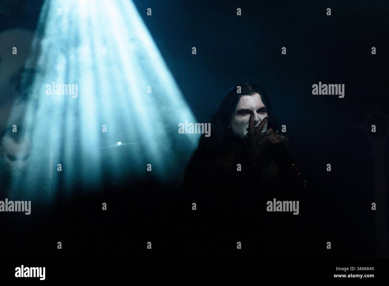 Munich, Germany, February 28th 2025: Askeroth (Vocals) from Nachtblut during the Todschick Tour ...