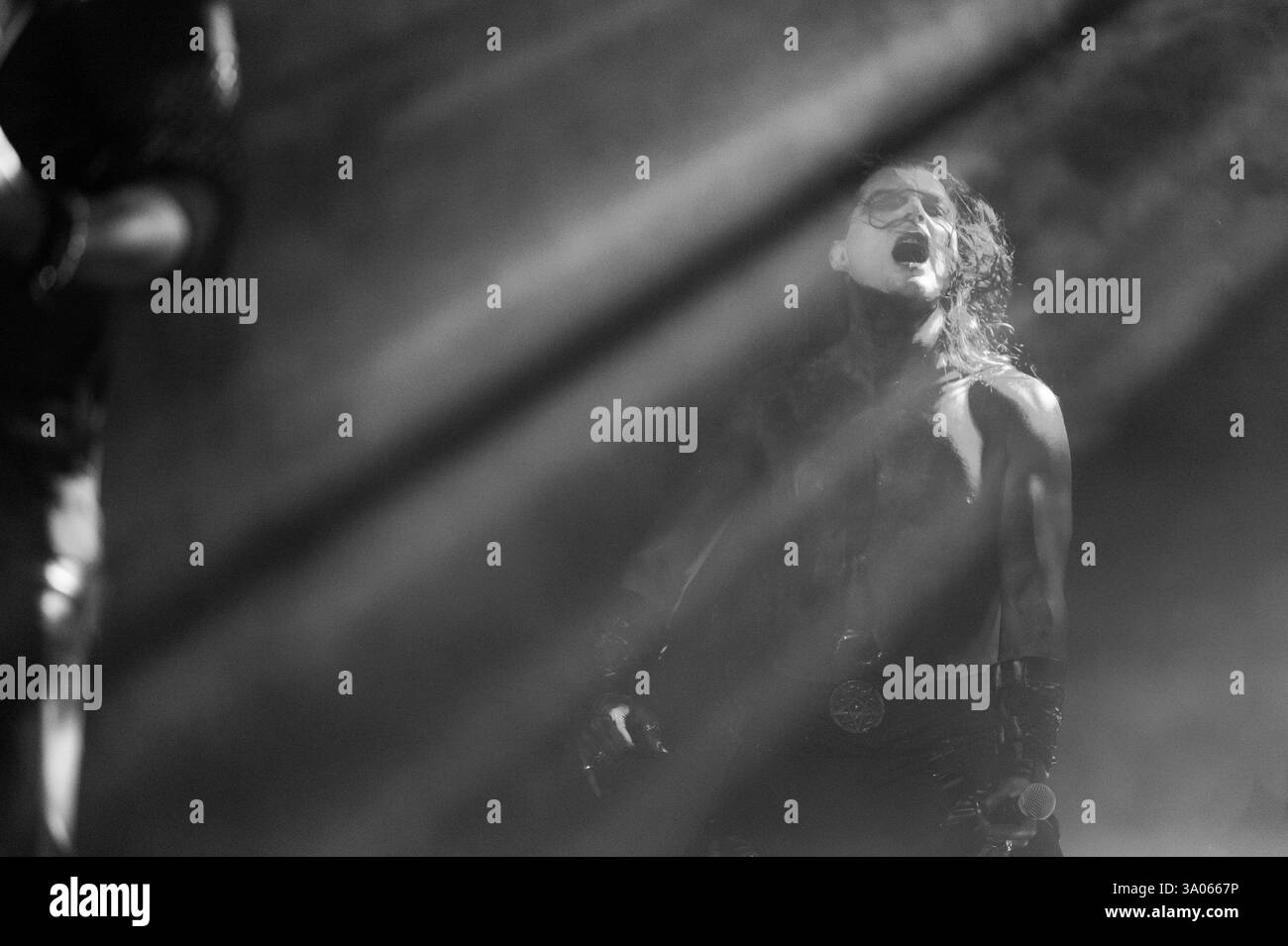 Munich, Germany, February 28th 2025: Askeroth (Vocals) from Nachtblut ...