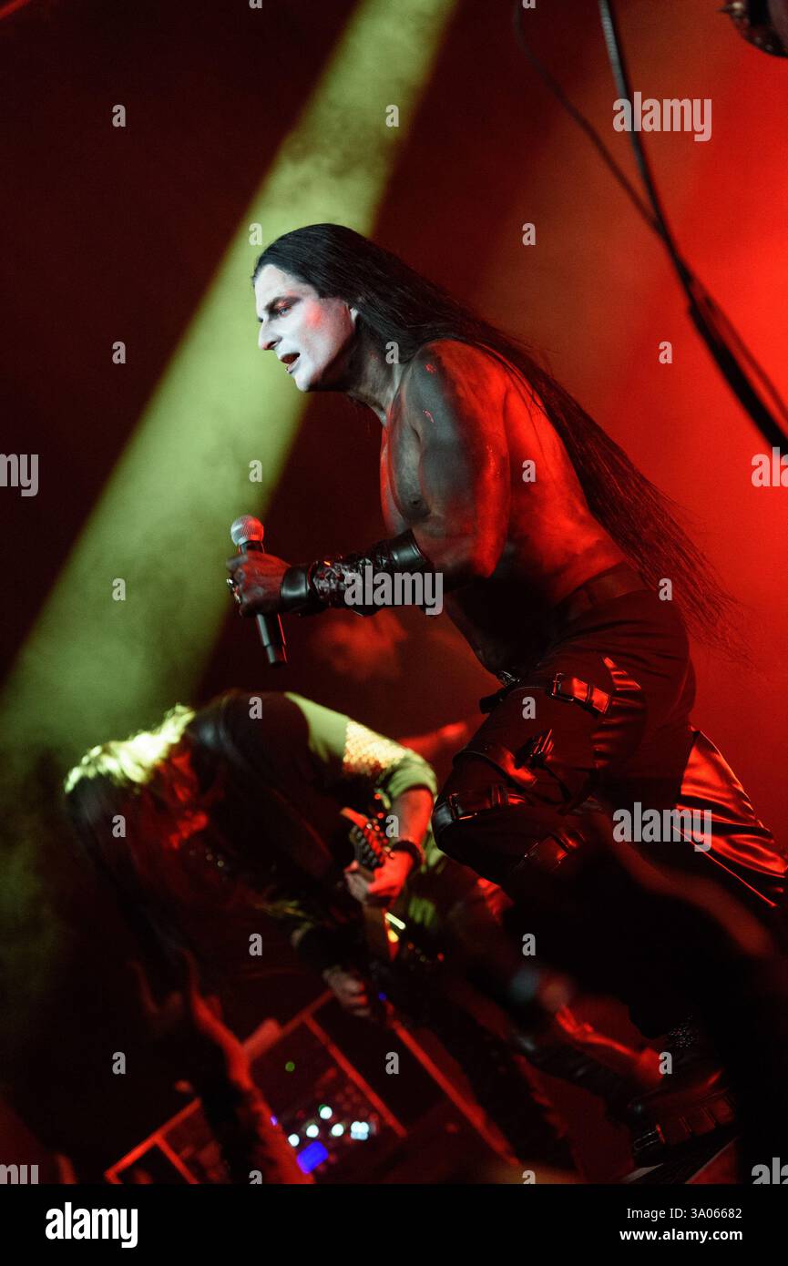 Munich, Germany, February 28th 2025: Askeroth (Vocals) from Nachtblut during the Todschick Tour ...