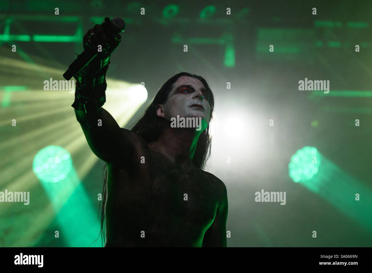 Munich, Germany, February 28th 2025: Askeroth (Vocals) from Nachtblut during the Todschick Tour ...