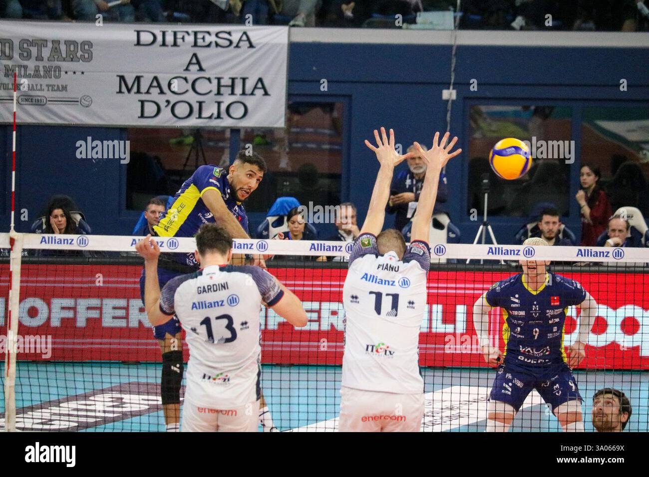 Milan, Italy. 02nd Mar, 2025. MONSTER BLOCK MATTEO PIANO (POWERVOLLEY ...